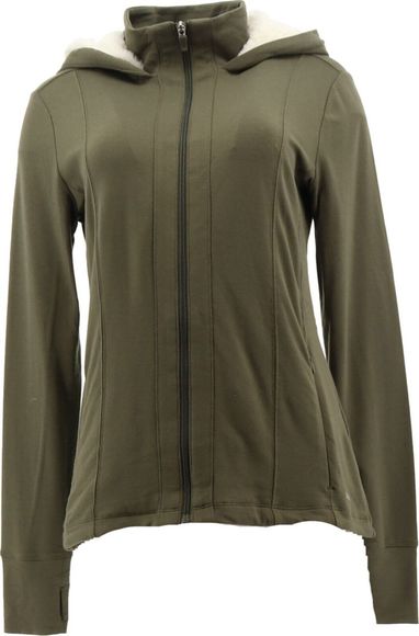 zuda | Tops | Zuda French Terry Zip Up Fur Lined Hood Olive A389927b ...